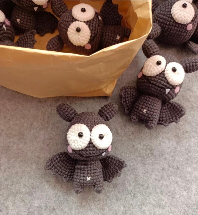 Crochet Bat Keychain PDF Pattern, Adorable Bat Keyring Crochet, Cute ...