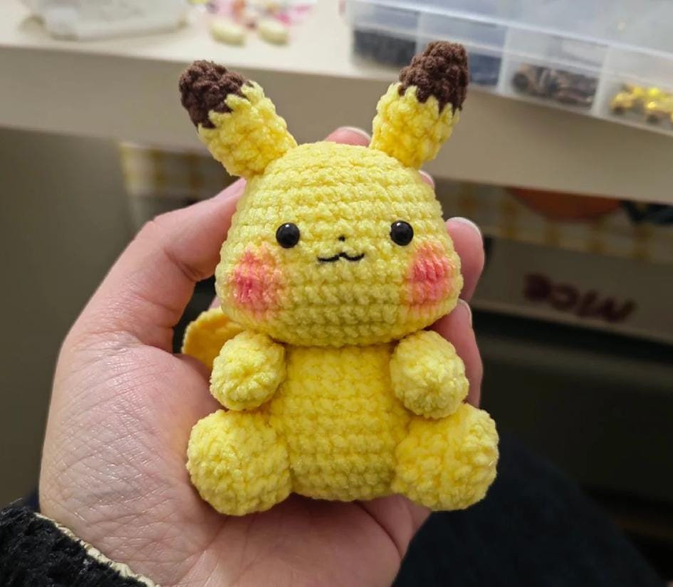 Pika Crochet PDF Pattern, Mini Pika Keychain Amigurumi Tutorial, Crochet Cute Animal, Cute ...