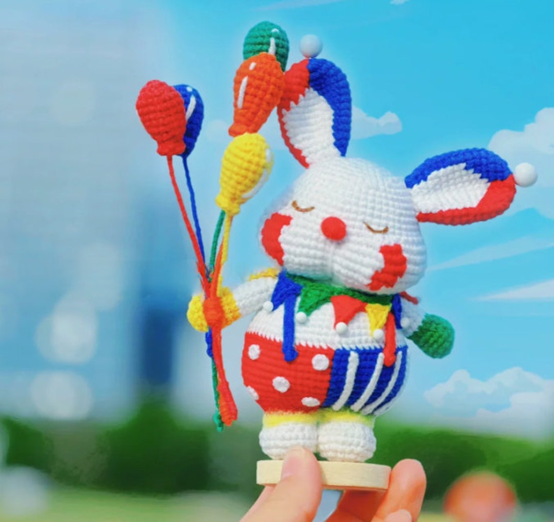 Crochet Rabbit Clown Halloween PDF Pattern, Cute Halloween Crochet ...