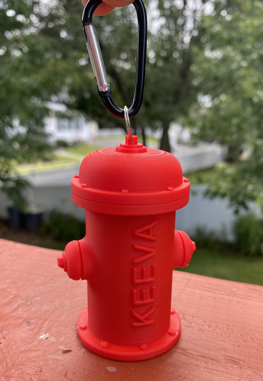 Personalized Fire Hydrant Dog Poop Bag Holder | Includes FREE Carabiner ...