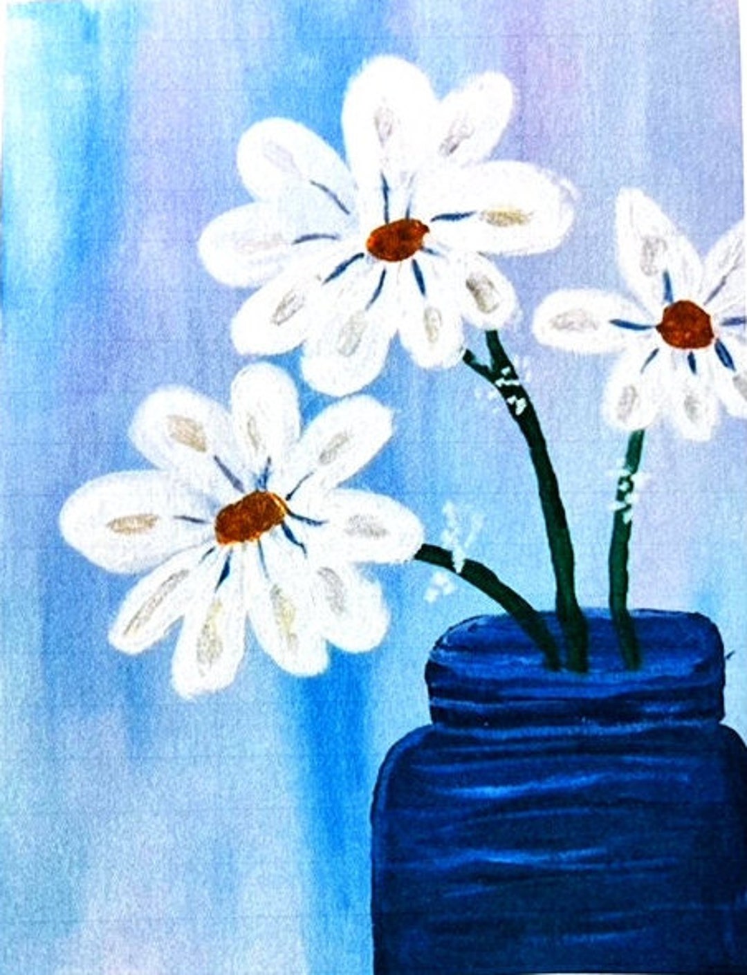 Thrifty Pack: 6 Daisy Notecards & Envelopes. Cards Are Quarter-fold ...