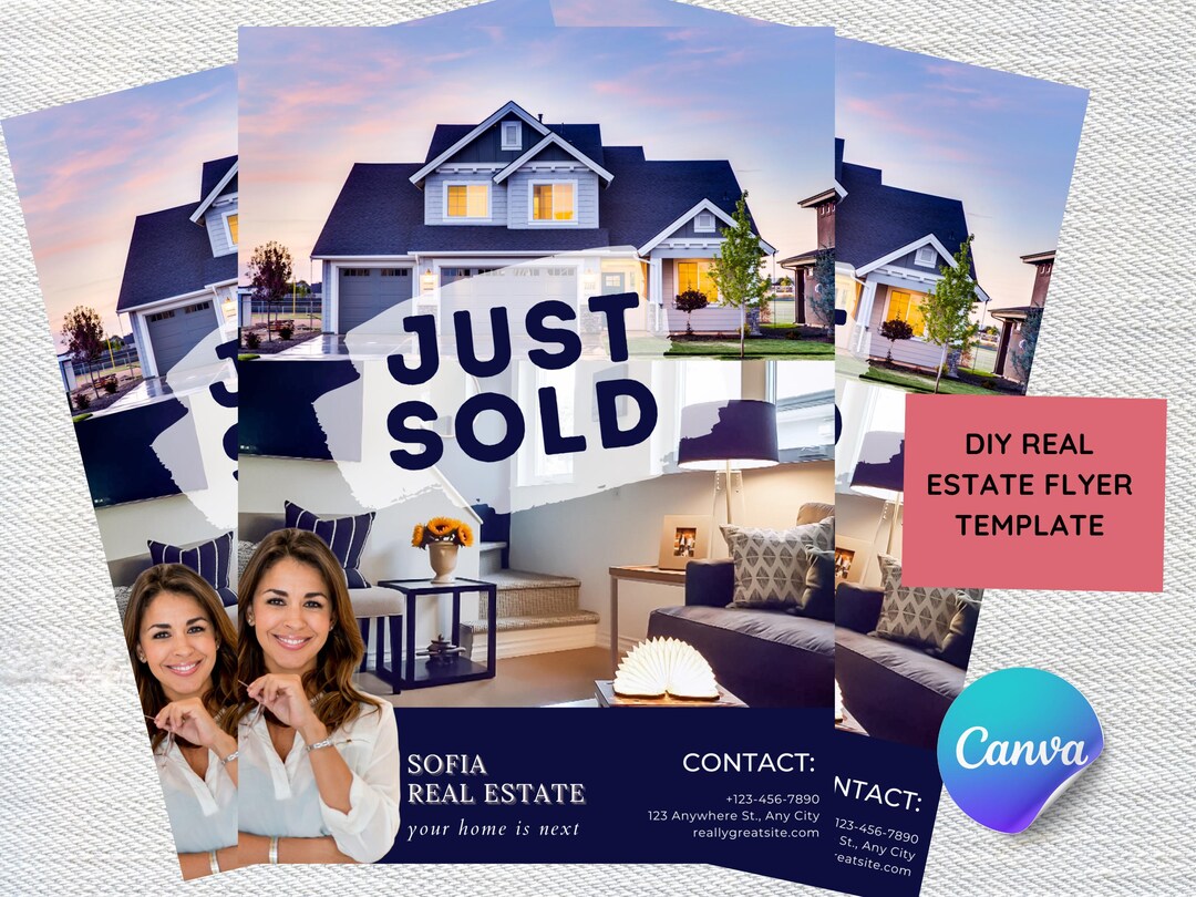 DIY Realtor Flyer, JUST SOLD Real Estate Flyer, Canva Real Estate ...