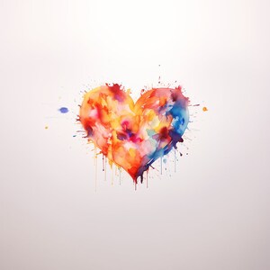 Multi-color Heart HQ Download - Home Decor Wall Decor Wall Art Rental ...