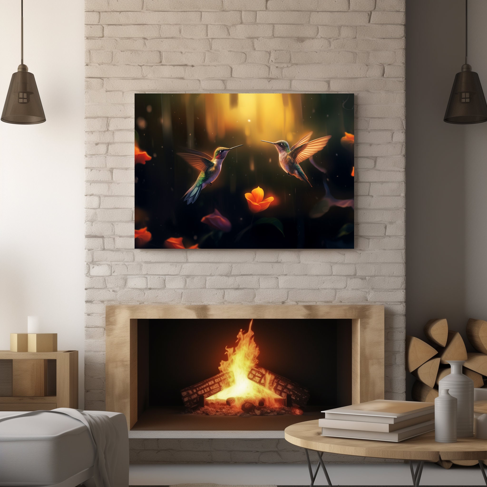 Two Humming Birds Watercolor High Resolution Digital Download - Home ...