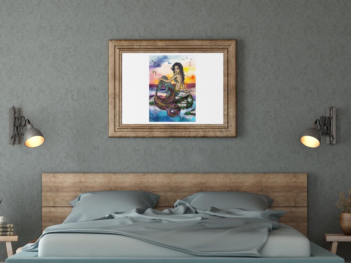 Sunset Siren- Art Print - Etsy