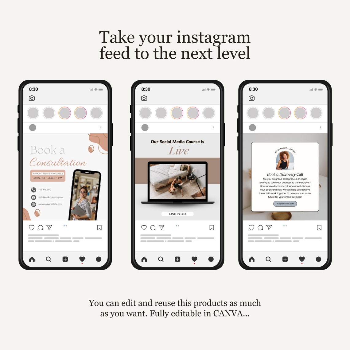 55 Editable Instagram Template Social Media Manager Posts - Etsy