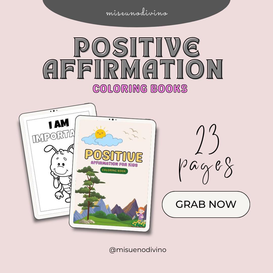Kids Positive Affirmations Coloring Book | Self-love, Mindfulness ...