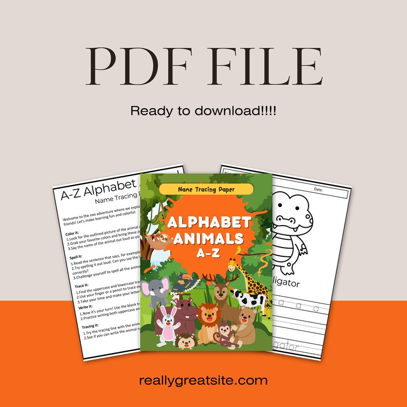 Tracing and Coloring Pages | Animals Printable Worksheets | Handwriting ...