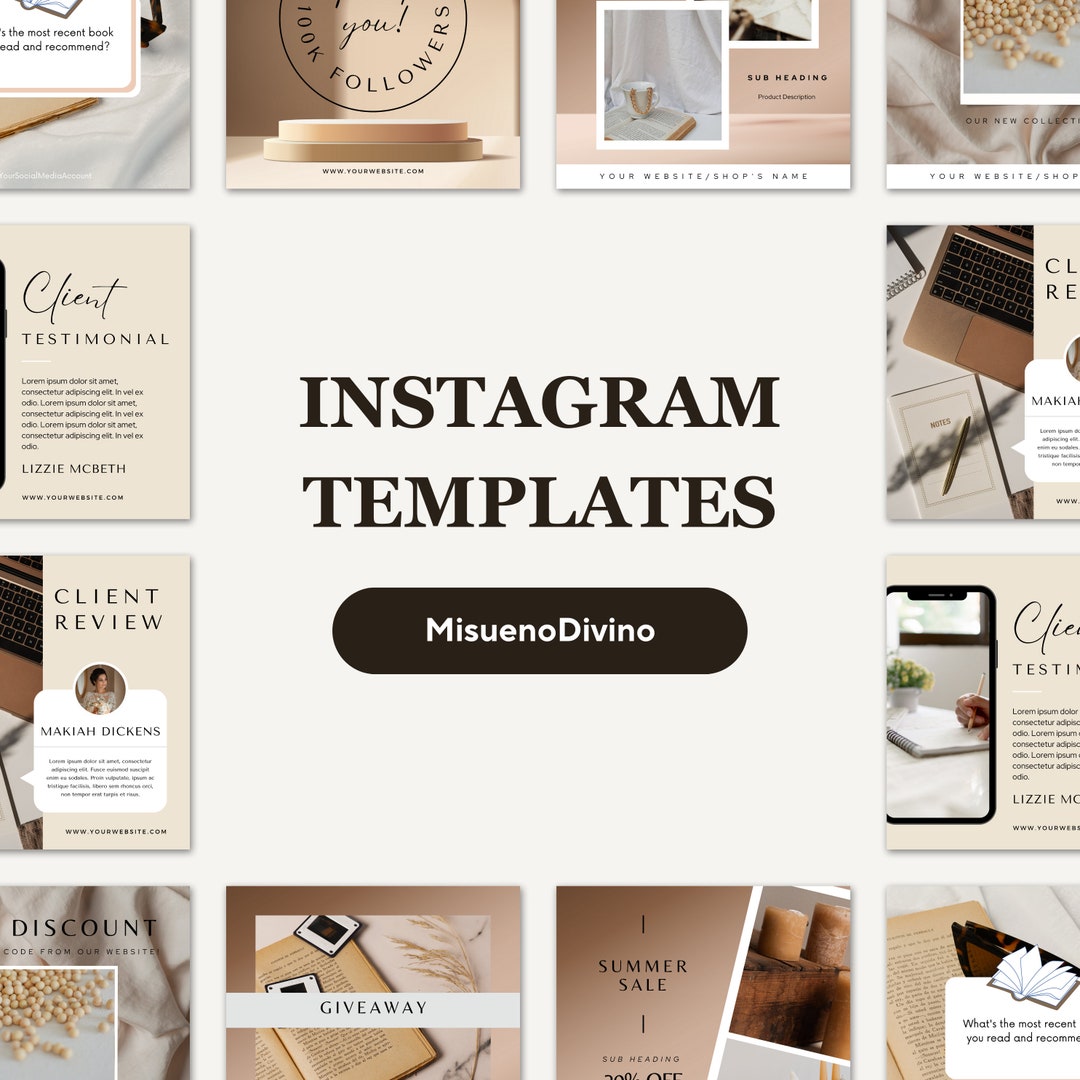 55 Editable Instagram Template | Social Media Manager Posts | - Etsy