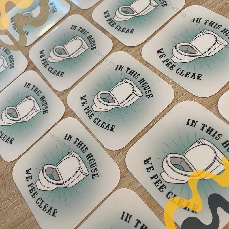 In This House We Pee Clear Funny Toilet Sticker Hydrate, Water Reminder ...