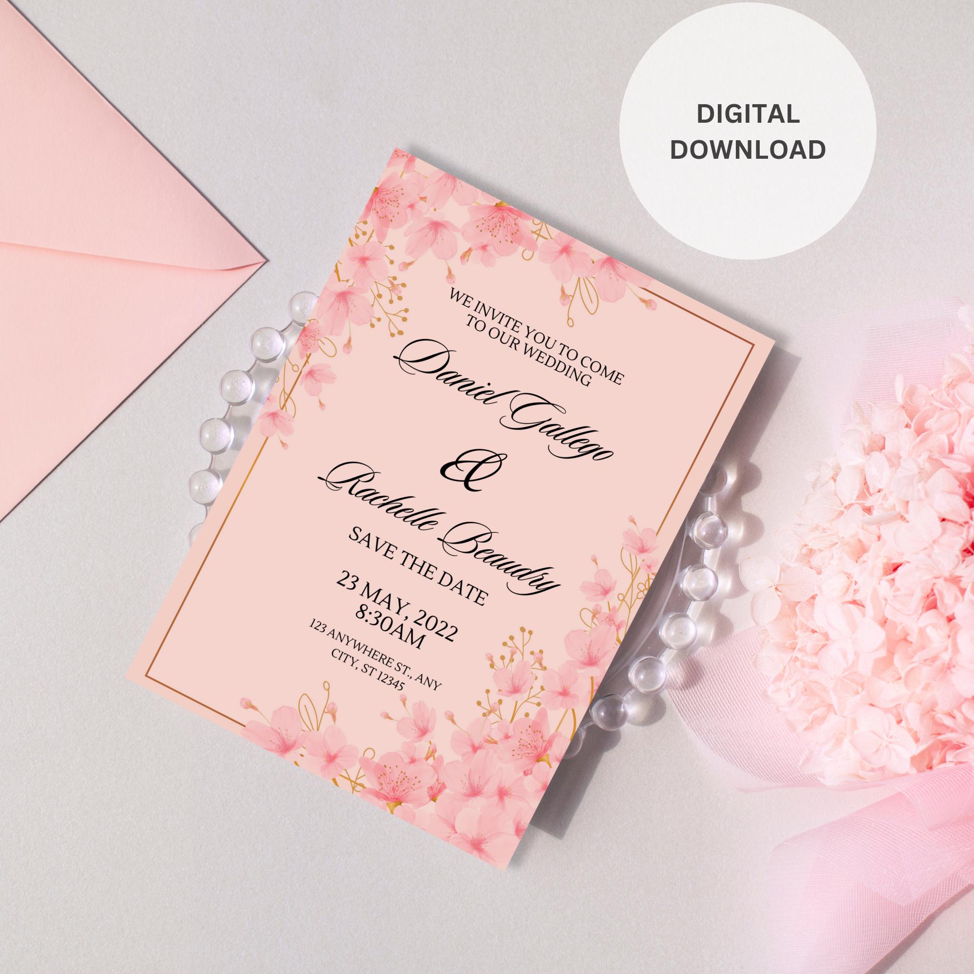 Customizable Wedding Invitation | Printable Wedding Invite ...
