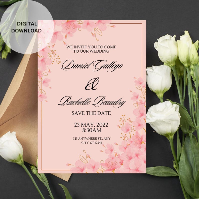 Customizable Wedding Invitation | Printable Wedding Invite ...