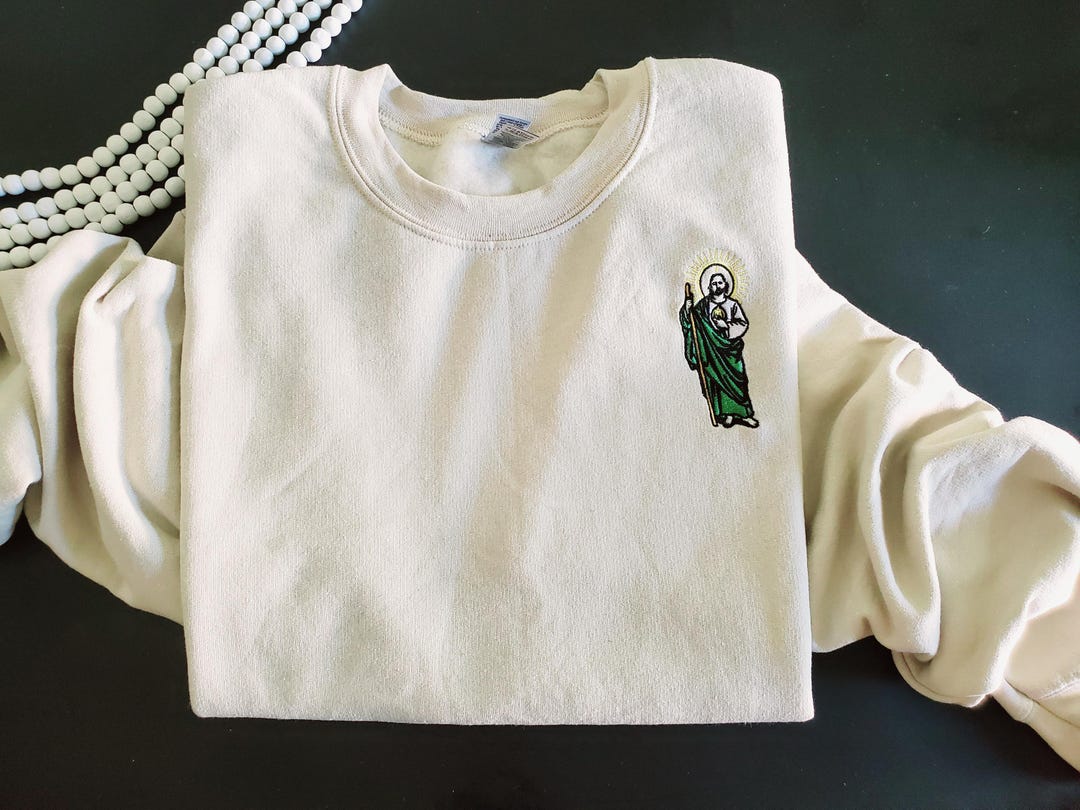 San Judas Tadeo Embroidered Sweatshirt. Saint Jude Embroidered ...