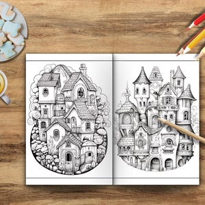 50 Whimsical Houses Coloring Book, Crazy House Fairytale Homes ...
