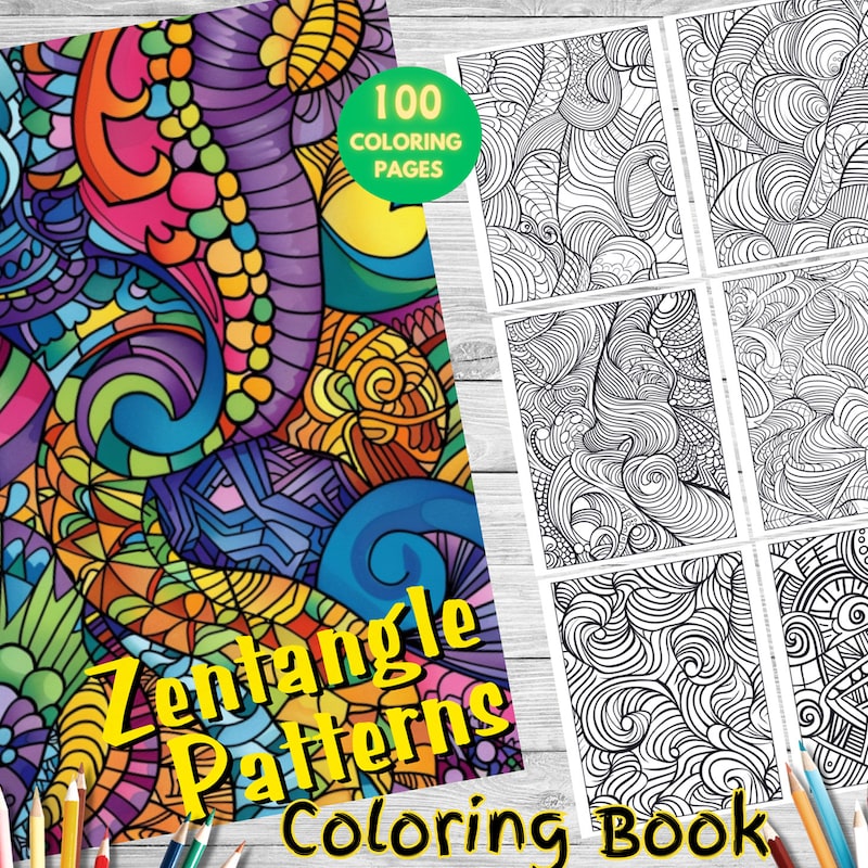 Zentangle Coloring Printable - Etsy