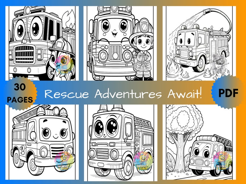 30 Printable Firefighter Coloring Pages for Kids – Grayscale Fire ...
