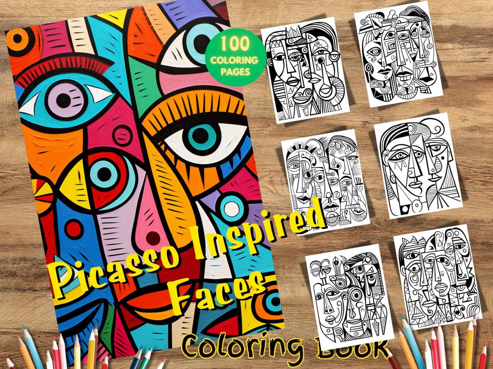 100 Picasso Inspired Faces Coloring Pages, Abstract Coloring Pages ...