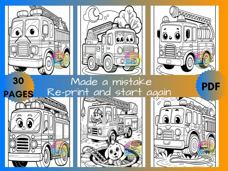30 Printable Firefighter Coloring Pages for Kids – Grayscale Fire ...