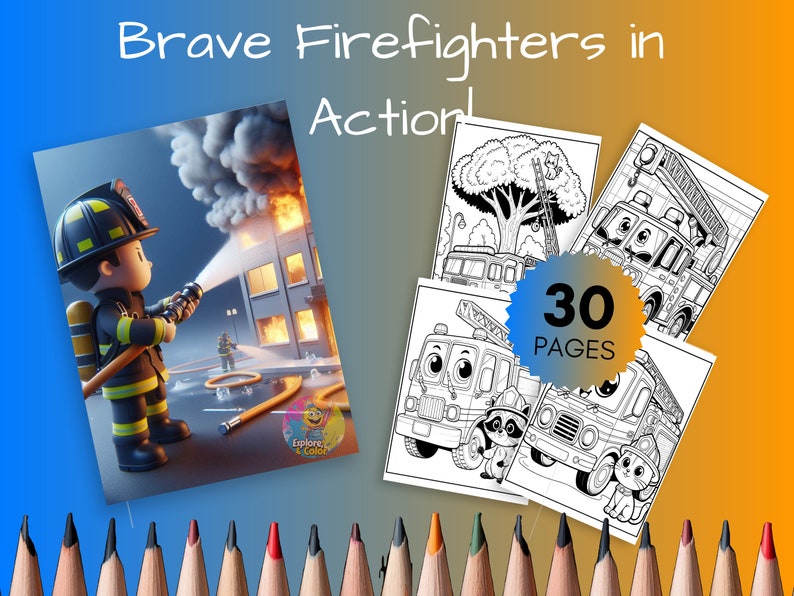 30 Printable Firefighter Coloring Pages for Kids – Grayscale Fire ...