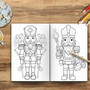 50 Christmas Nutcracker Coloring Book, Printable Xmas Holiday Coloring ...