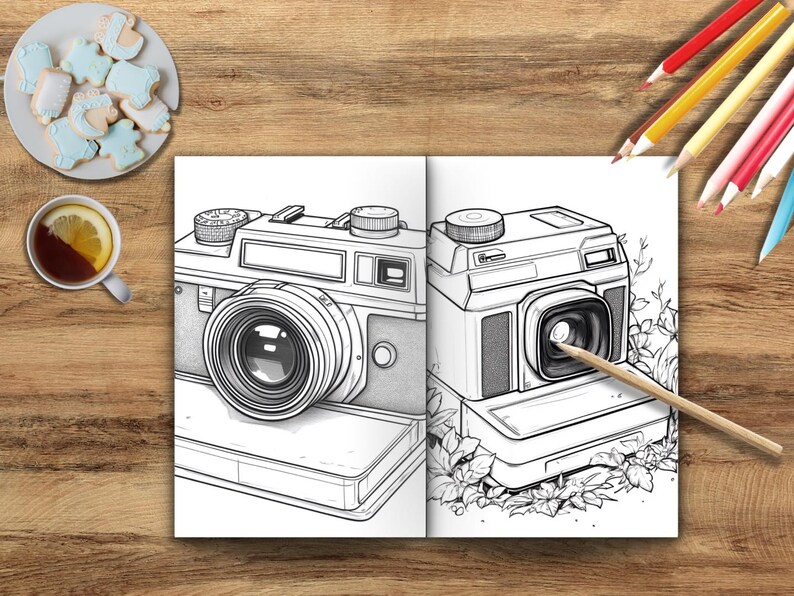 Bold and Easy Polaroid Camera Coloring Book for Kids, Easy-to-color ...