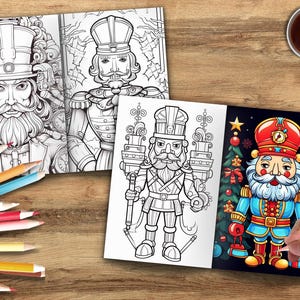 50 Christmas Nutcracker Coloring Book, Printable Xmas Holiday Coloring ...