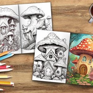 100 Enchanted Mushroom Forest Coloring Book, Printable Magical Pages ...