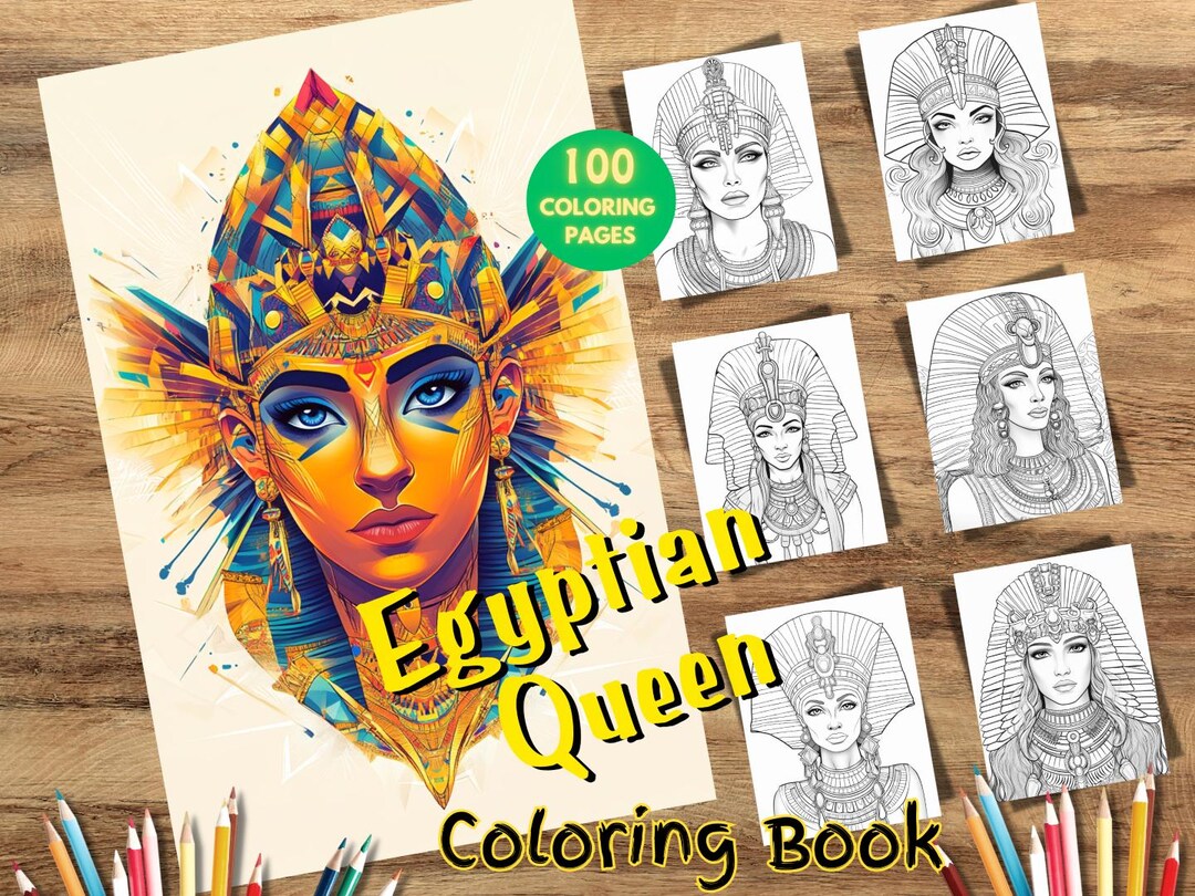 100 Ancient Egyptian Queen Mythology Coloring Book, Printable Ancient ...