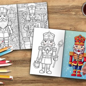 50 Christmas Nutcracker Coloring Book, Printable Xmas Holiday Coloring ...