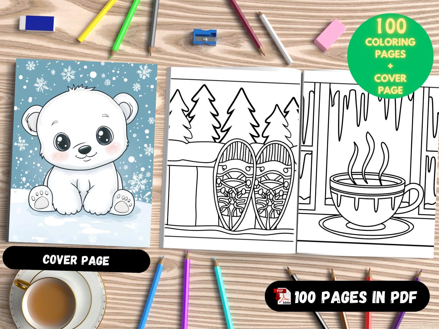 Bold and Easy Coloring Book, Cozy Cold Winter Coloring, Christmas ...