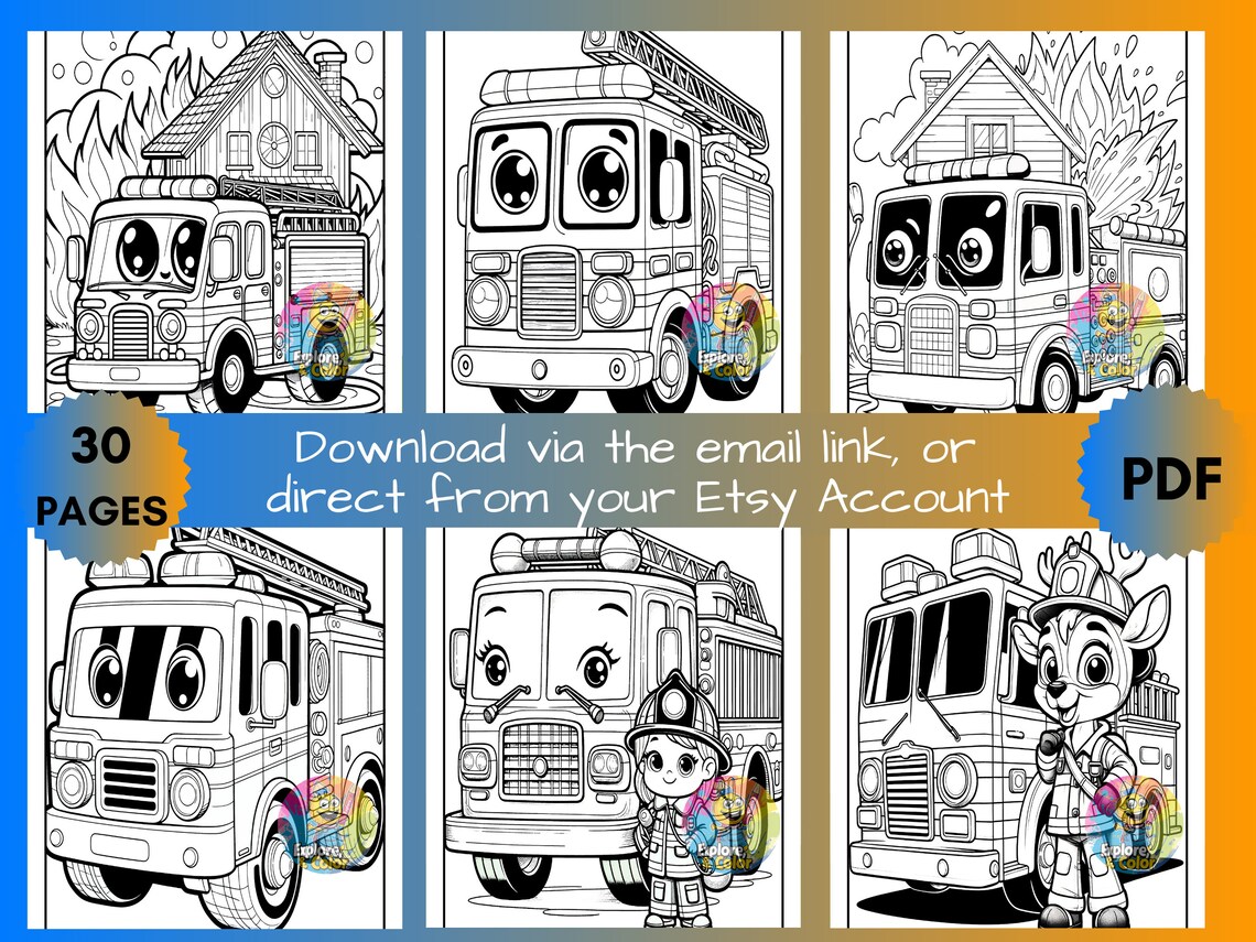 30 Printable Firefighter Coloring Pages for Kids – Grayscale Fire ...