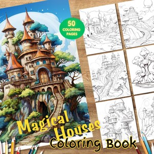 50 Magical House Coloring Book, Printable Magical House Coloring Pages ...