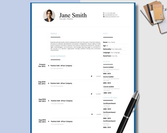 Modern Resume Template for Google Docs, Word, 1-3 Page Resume Template ...