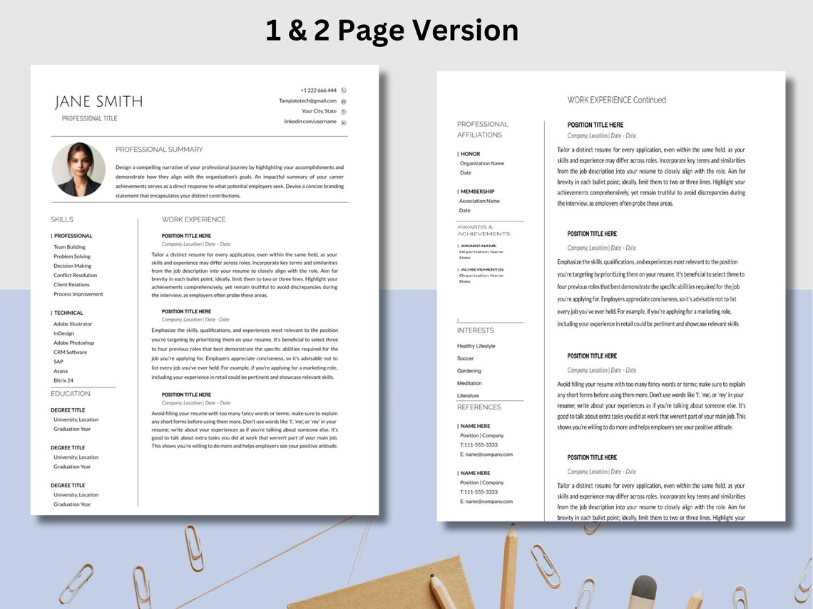 Executive Resume Template Word & Pages, CV Google Docs CV Template ...