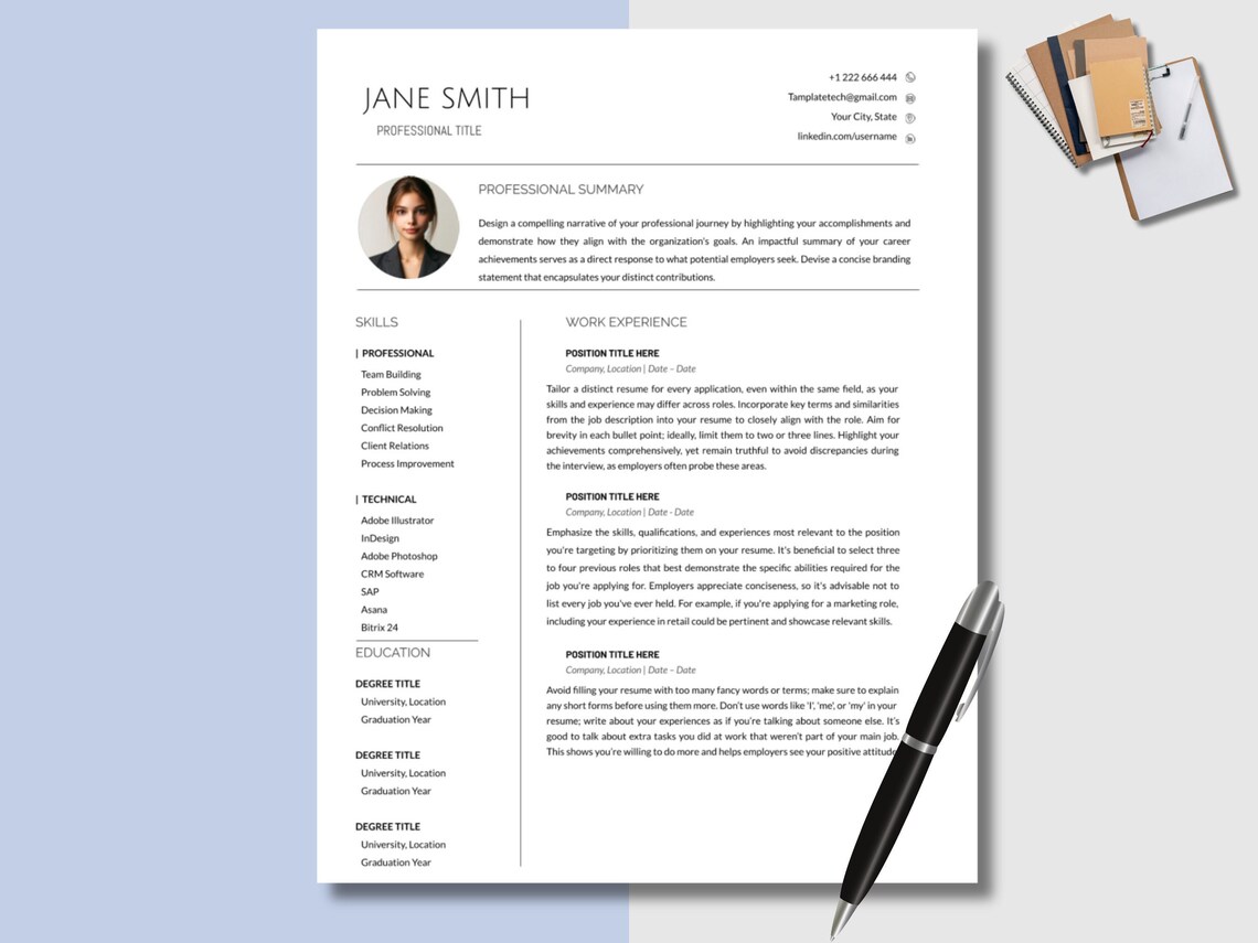 Executive Resume Template Word & Pages, CV Google Docs CV Template ...