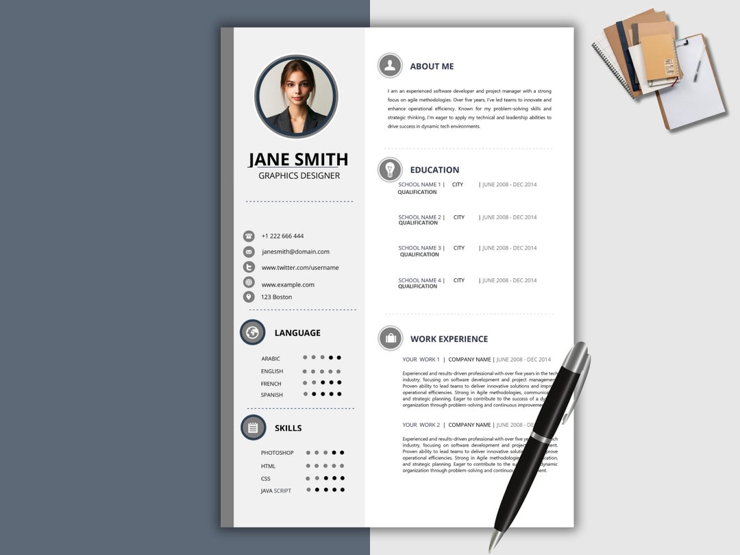 Modelo de currículo executivo Word & Pages, CV Google Docs, modelo de ...