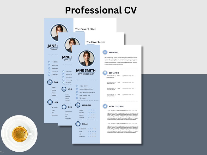 ATS Friendly Resume Template, Microsoft Word and Google Docs, Cover ...