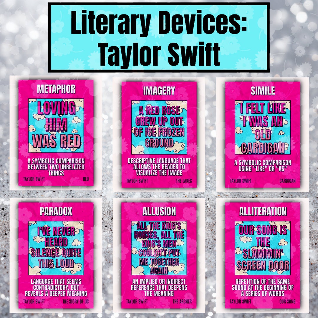 Literary Devices: Taylor Swift - Etsy