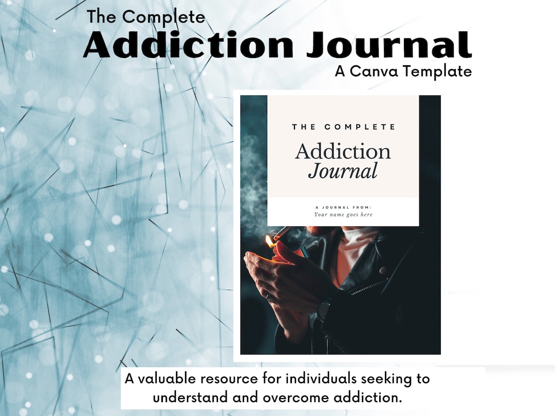 Addiction Journal Template for Canva Editable Daily Tracker Recovery ...