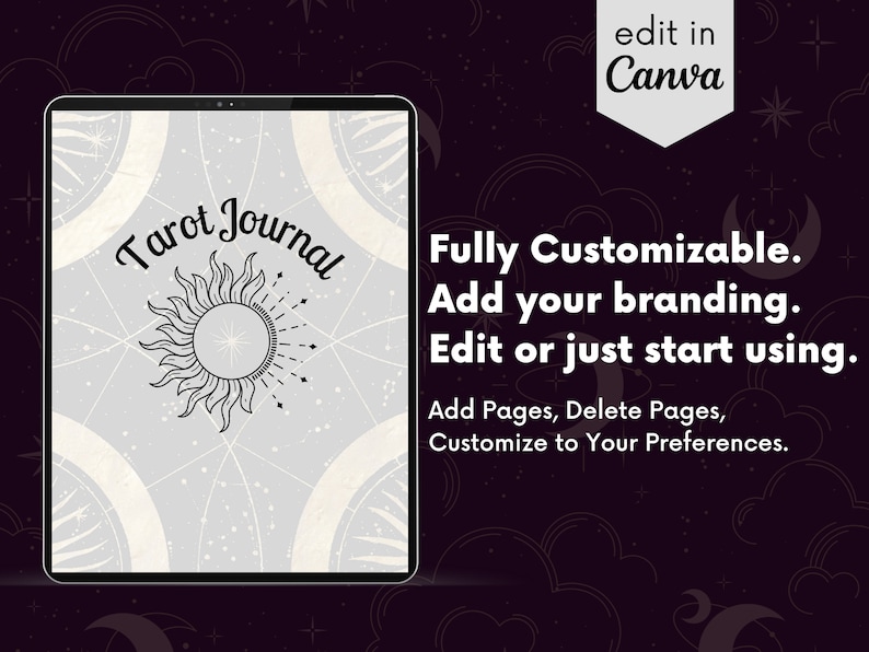 Tarot Journal | Printable Tarot Planner Workbook | Daily Card Reading ...