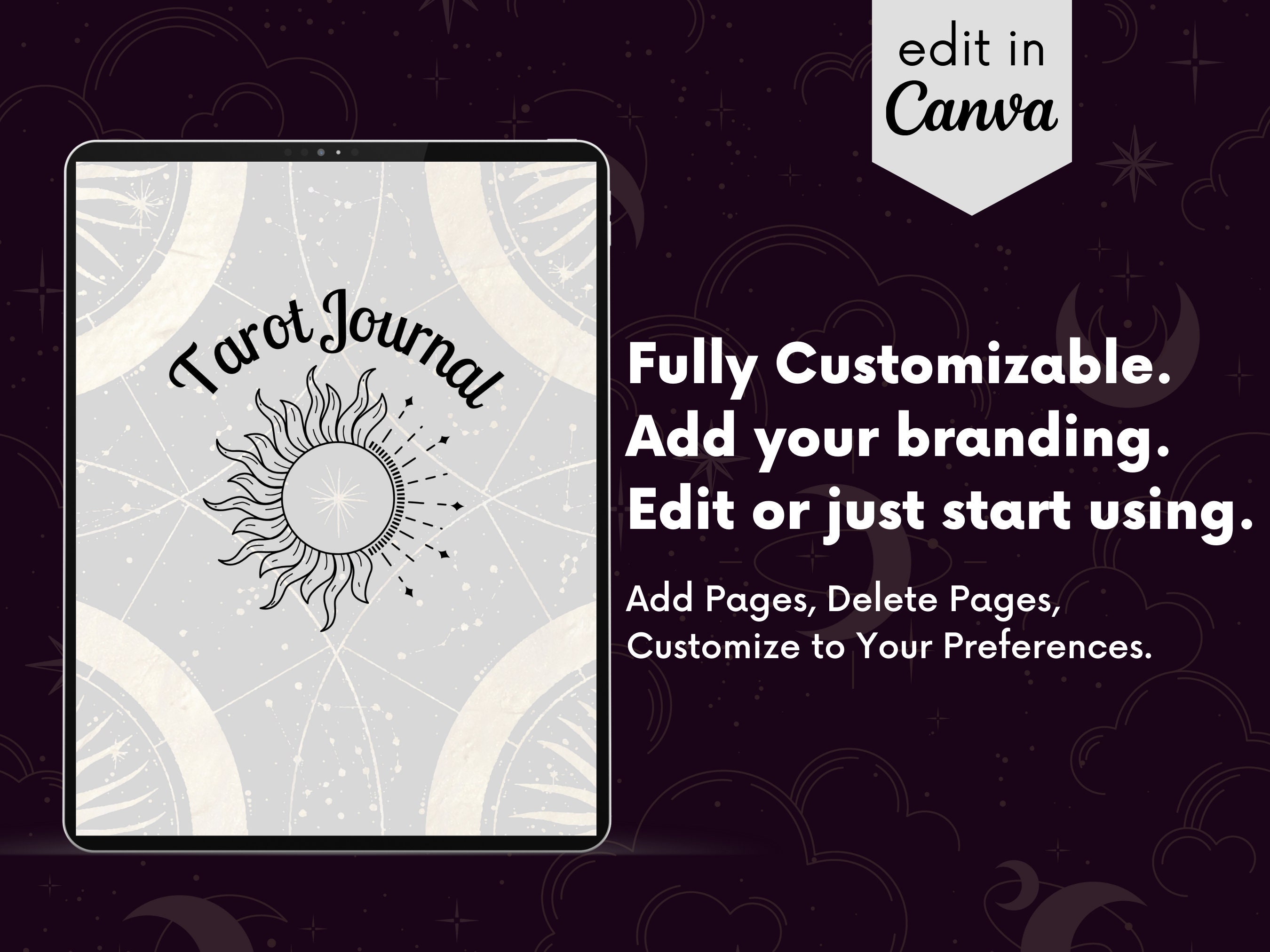 Tarot Journal Printable Tarot Planner Workbook Daily Card Reading Tarot ...