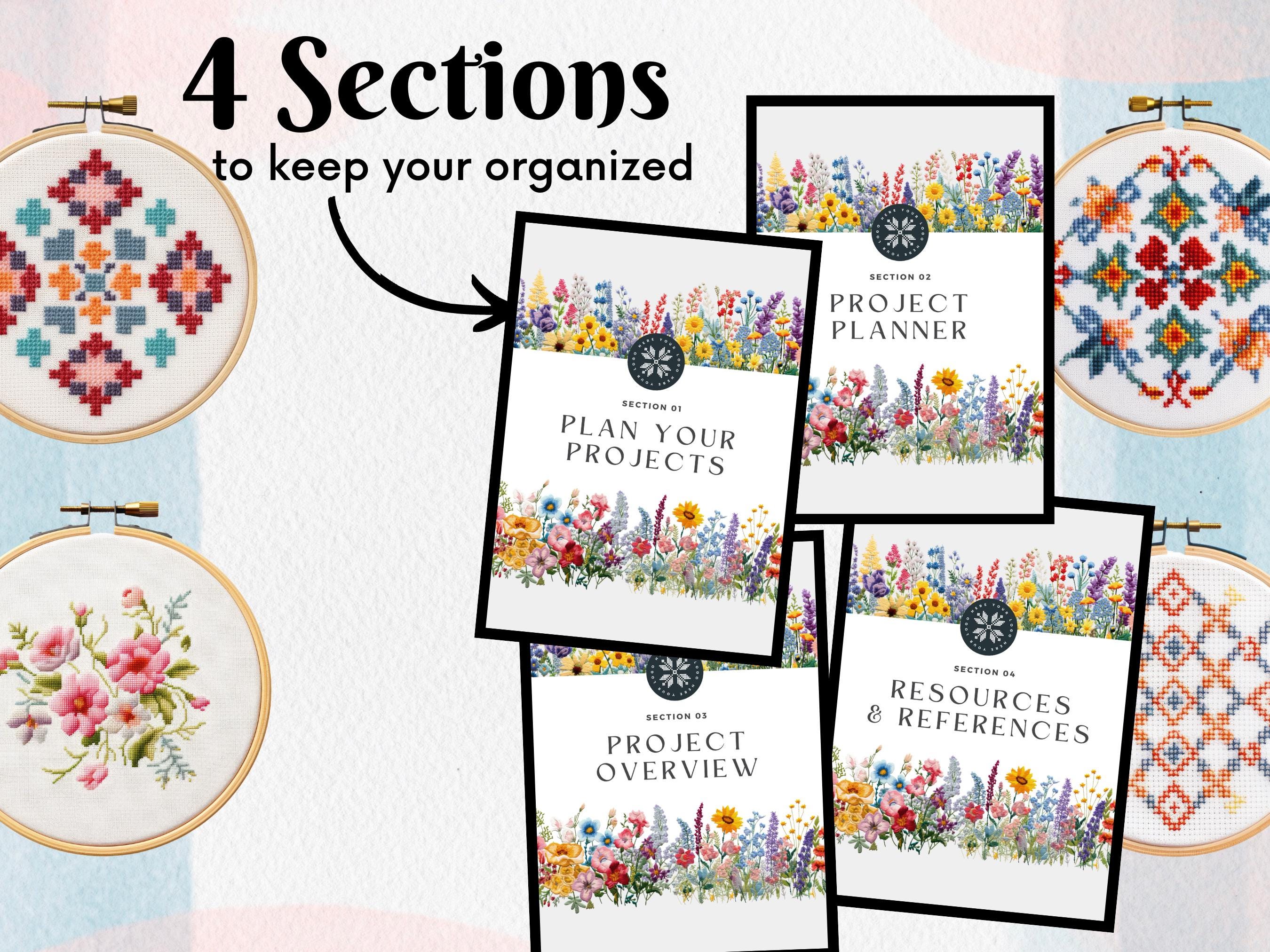 Cross Stitch Embroidery Planner | Canva Template | Digital Download ...