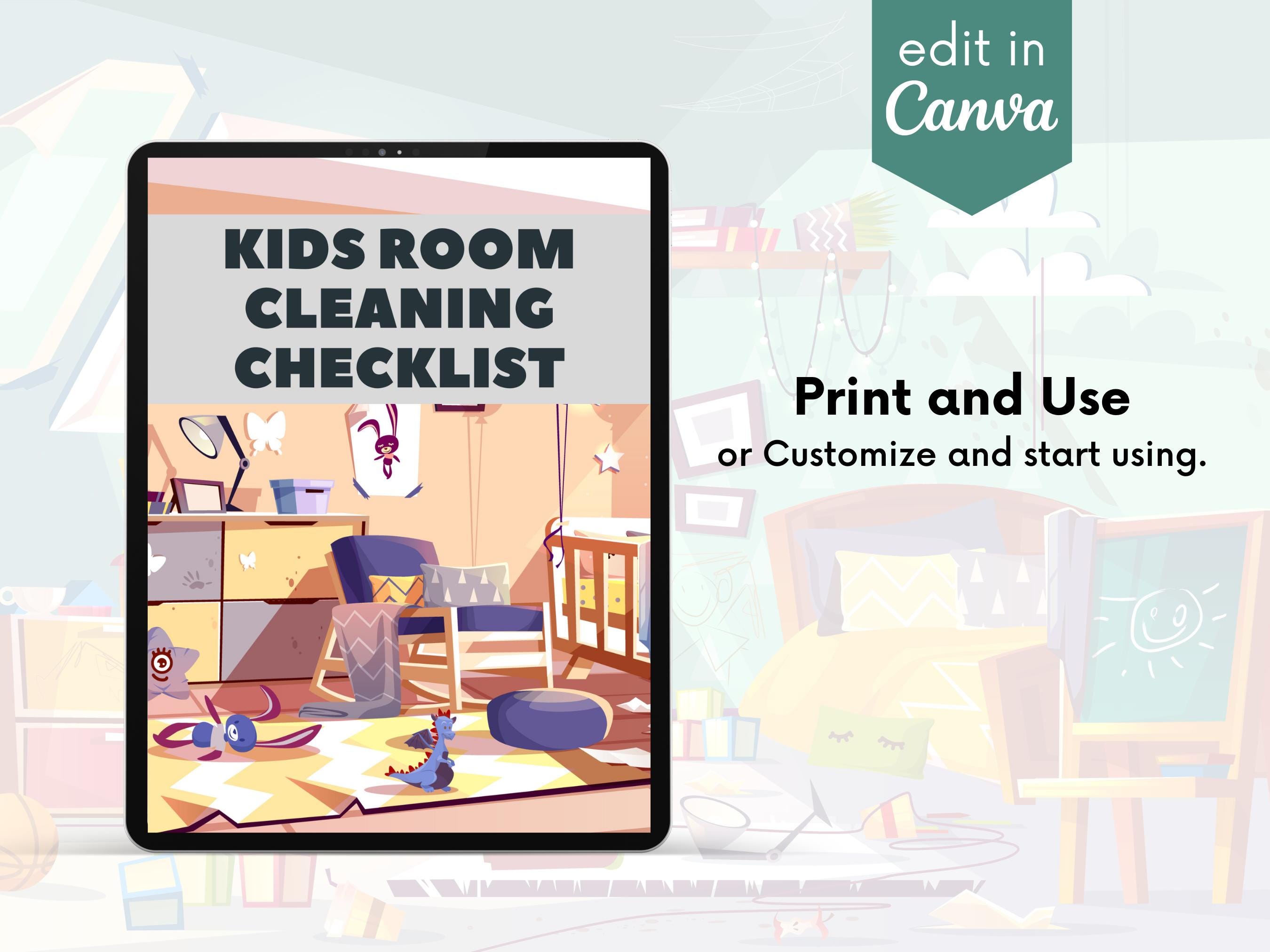 Kids Cleaning Checklist | Kids Chore List | Cleaning for Young Children ...