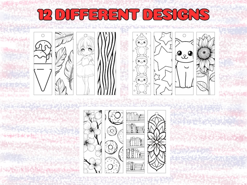 12 Printable Coloring Bookmarks | Coloring Activity | Student Activity ...