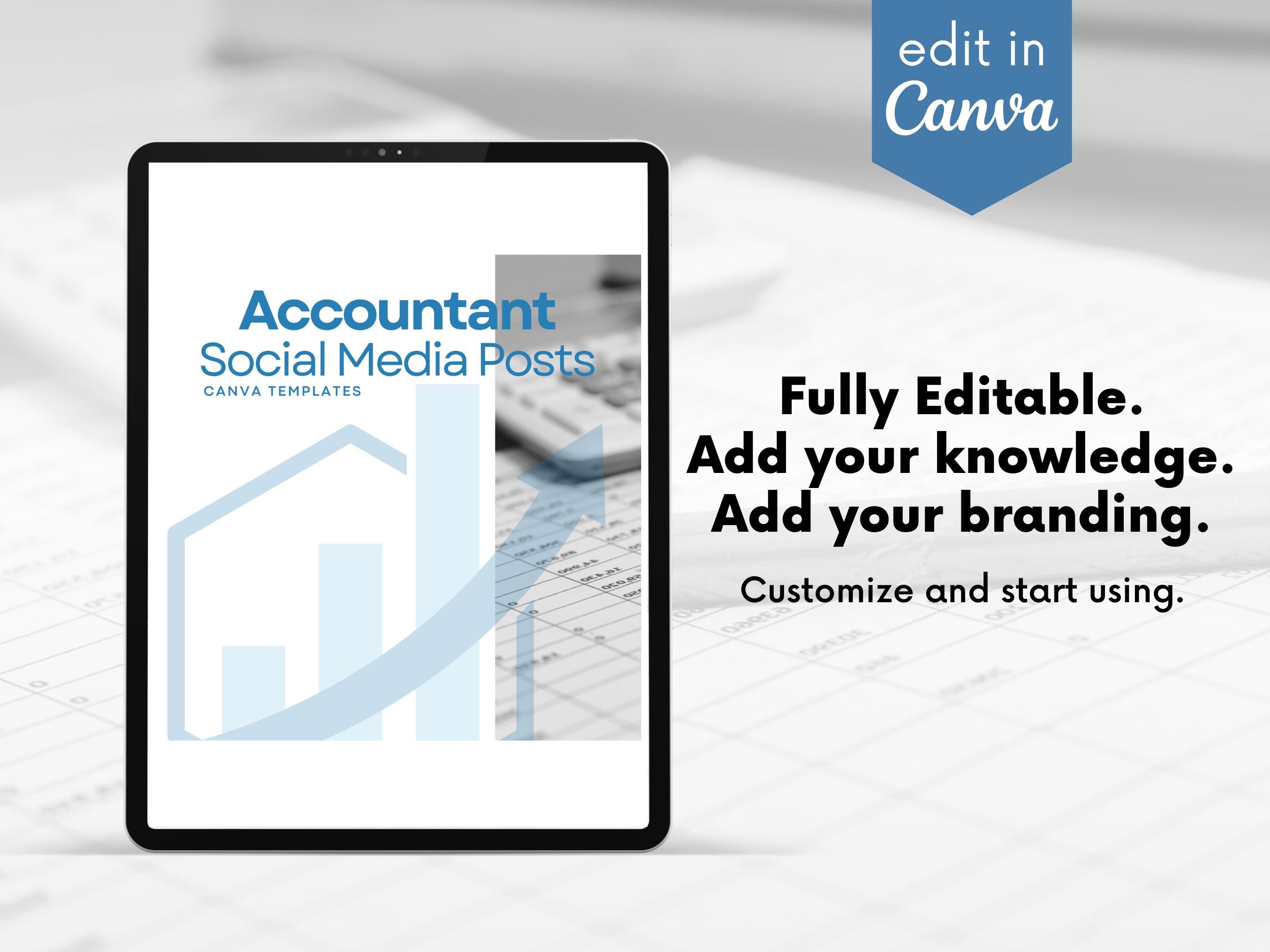 Accountant Instagram Posts Template | Bookkeepers Social Media | CPA ...