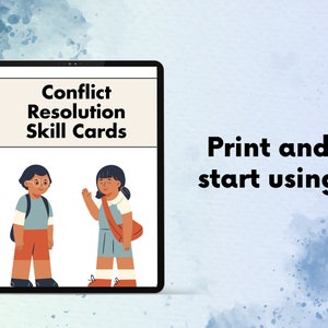 Conflict Resolution Skills Cards for Kids Template for Canva Editable ...