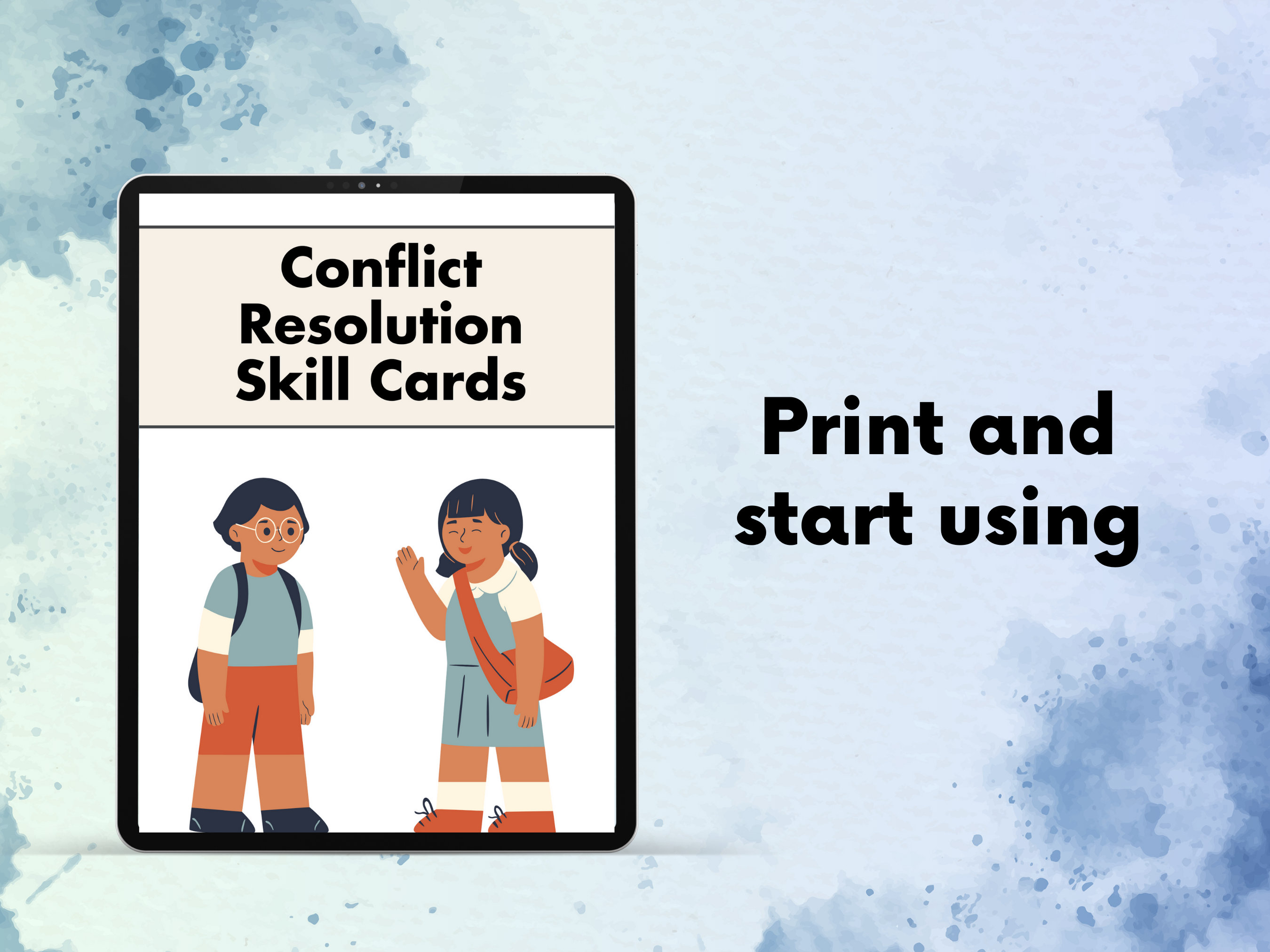 Conflict Resolution Skills Cards for Kids Template for Canva Editable ...