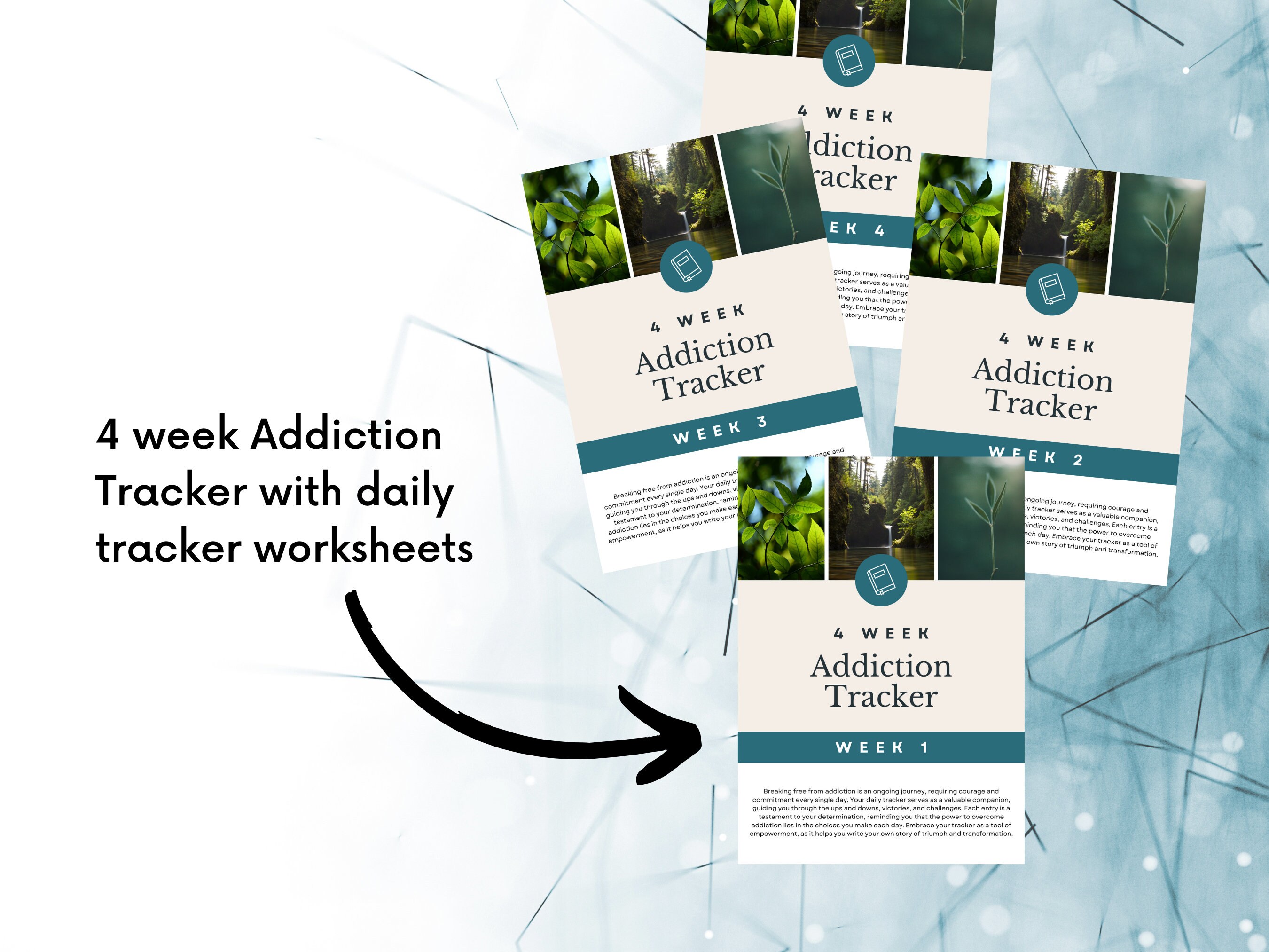 Addiction Journal Template for Canva Editable Daily Tracker Recovery ...