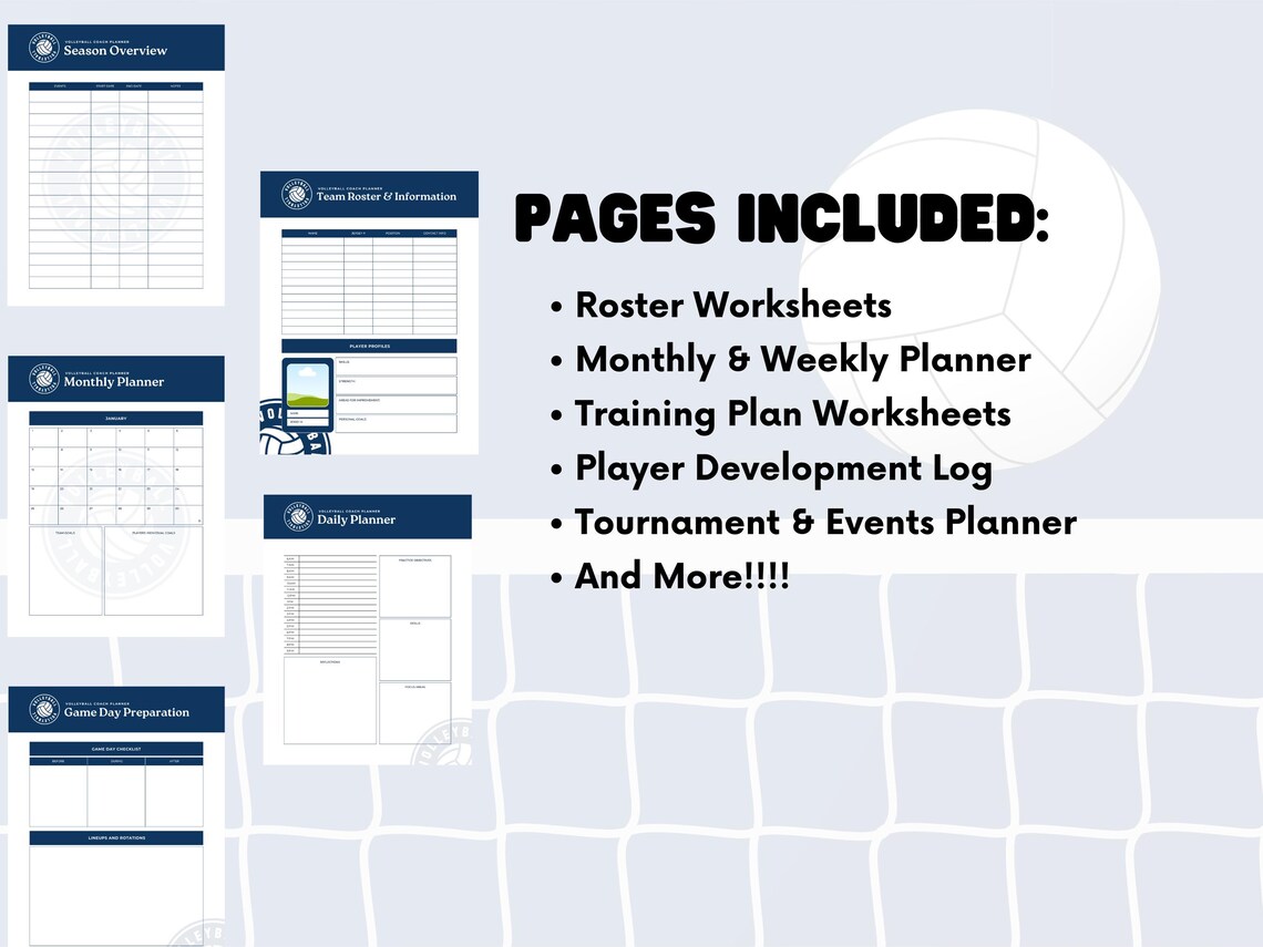 Volleyball Coach Planner | Coaches Game Day Preparation | Team Training ...