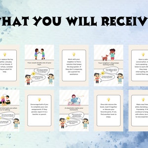 Conflict Resolution Skills Cards for Kids Template for Canva Editable ...